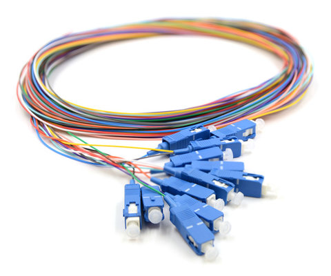 12 color 0.9mm Single mode multi mode 1m 1.5m SC/LC/ST/FC fiber optic pigtails