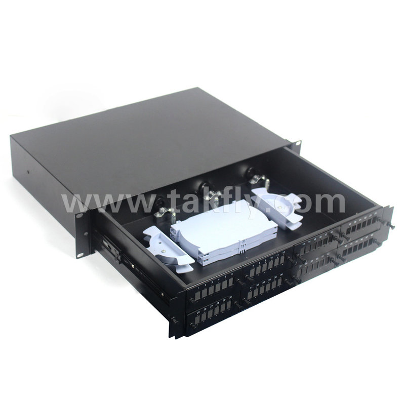 2U 48 core drawer type optic distribution frame 48 port ODF with SC LC adapters