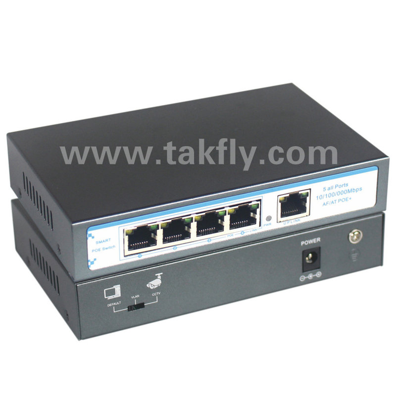 Customized smart 4 port 10/100M fiber optical poe ethernet network switch