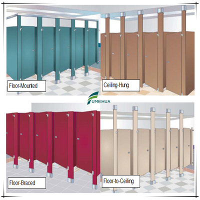 Nylon accessories white hpl toilet cubicles partition door