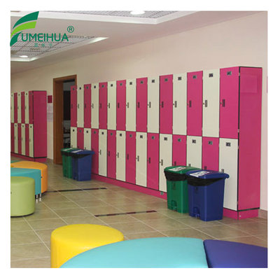 world hot sale 18 Doors Mixed Color Key HPL Locker for Public Building