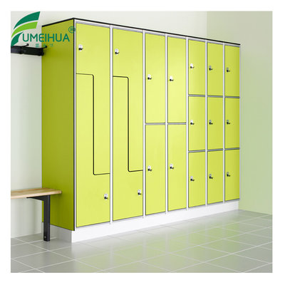 world hot sale 18 Doors Mixed Color Key HPL Locker for Public Building