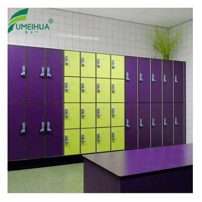 world hot sale 18 Doors Mixed Color Key HPL Locker for Public Building