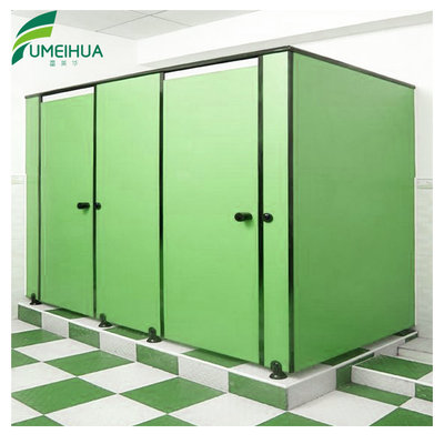 customized Waterproof and Durable Washroom Solid Phenolic HPL Airport Toilet Cubicle with Accessories