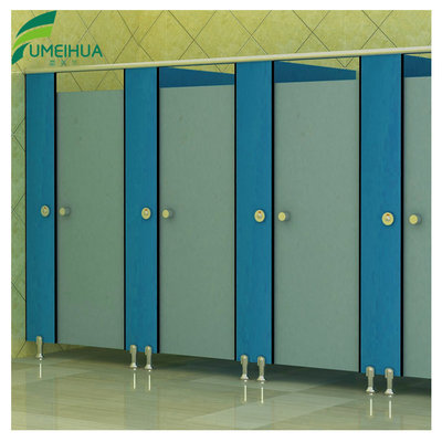 customized Waterproof and Durable Washroom Solid Phenolic HPL Airport Toilet Cubicle with Accessories