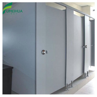 ce certificated Waterproof Wood Color Phenolic Resin Compact Toilet Partition with nylon hardware