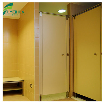 ce certificated Waterproof Wood Color Phenolic Resin Compact Toilet Partition with nylon hardware