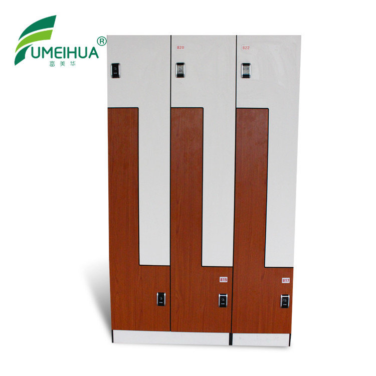 CE certificated made in china HPL material simple z type swimming pool locker and bench