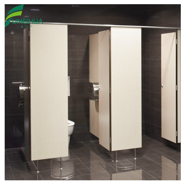 customized Waterproof and Durable Washroom Solid Phenolic HPL Airport Toilet Cubicle with Accessories