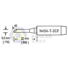 China Hakko N454-T-3CF soldering tip for HAKKO DASH454 soldering iron handpiece supplier