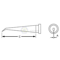 China Weller LT1SLX Long Round Bent Top Soldering Tip for WSD81,WSP80 Iron - 0.76" supplier