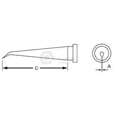 China Weller LT1X Bent Round Soldering Tip for WSP80,WSP80 Iron - 0.016" x 0.37" supplier