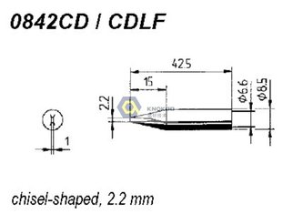 China ERSADUR 0842CD CDLF Long-Life Soldering Tip for ANALOG 60/60A,ANALOG 80/80A,DIGITAL 2000A supplier