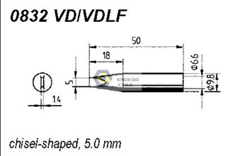 China ERSADUR 0832VD VDLF Long-Life Soldering Tip for ANALOG 60/60A,ANALOG 80/80A,DIGITAL 2000A supplier