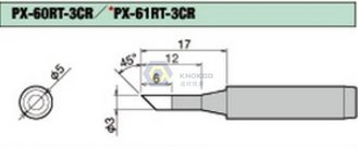 China Goot PX-60RT-3CR Soldering Iron Tip for PX-501AS,PX-601AS,PX-701AS,PX-711AS,CXR-31/41 supplier