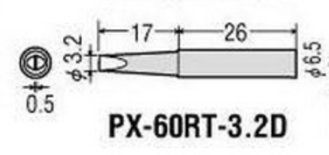 China Goot PX-60RT-3.2D Soldering Iron Tip for PX-501AS,PX-601AS,PX-701AS,PX-711AS,CXR-31/41 supplier
