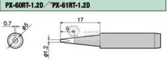 China Goot PX-60RT-1.2D Soldering Iron Tip for PX-501AS,PX-601AS,PX-701AS,PX-711AS,CXR-31/41 supplier