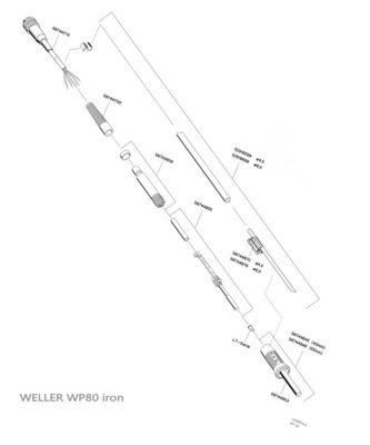 WELLER #0058744846 Tip Barrel  Assembly, Long Tip Retainer Assembly for WELLER WP80 Soldering Iron supplier