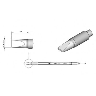 JBC soldering tips C245755, welding bit C245-755 copper solder tips for JBC T245 handpiece supplier
