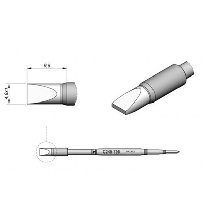 JBC soldering tips C245756, welding bit C245-756 copper solder tips for JBC T245 handpiece supplier