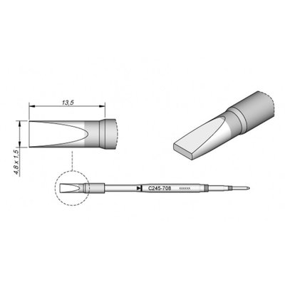 JBC soldering tips C245708, welding bit C245-708 copper solder tips for JBC T245 handpiece supplier