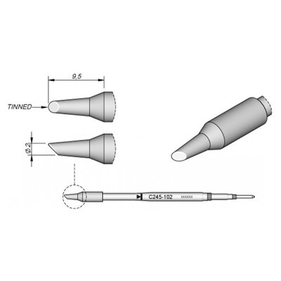 JBC soldering tips C245102, welding bit C245-102 copper solder tips for JBC T245 handpiece supplier