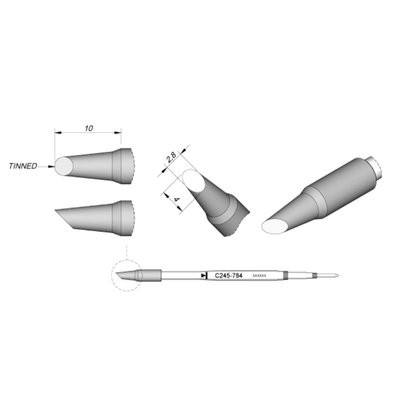 JBC soldering tips C245784, welding bit C245-784 copper solder tips for JBC T245 handpiece supplier