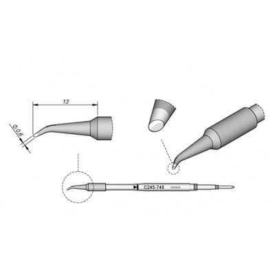 JBC soldering tips C245748, welding bit C245-748 copper solder tips for JBC T245 handpiece supplier
