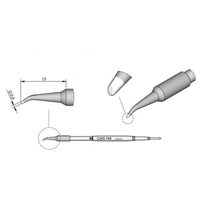 JBC soldering tips C245749, welding bit C245-749 copper solder tips for JBC T245 handpiece supplier