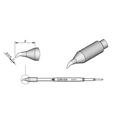 JBC soldering tips C245034, welding bit C245-034 copper solder tips for JBC T245 handpiece supplier