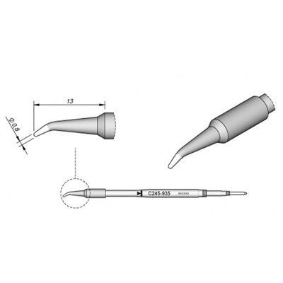 JBC soldering tips C245935, welding bit C245-935 copper solder tips for JBC T245 handpiece supplier