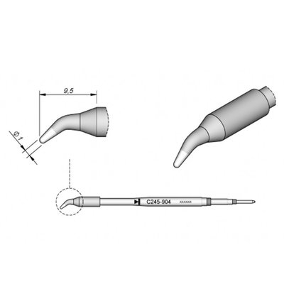 JBC soldering tips C245904, welding bit C245-904 copper solder tips for JBC T245 handpiece supplier