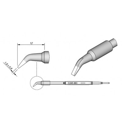 JBC soldering tips C245963, welding bit C245-963 copper solder tips for JBC T245 handpiece supplier