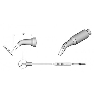 JBC soldering tips C245863, welding bit C245-863 copper solder tips for JBC T245 handpiece supplier