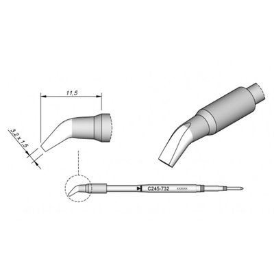 JBC soldering tips C245732, welding bit C245-732 copper solder tips for JBC T245 handpiece supplier