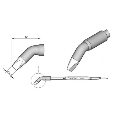 JBC soldering tips C245761, welding bit C245-761 copper solder tips for JBC T245 handpiece supplier