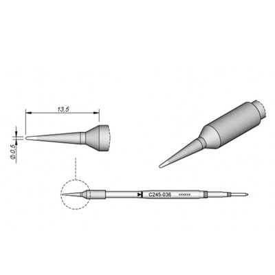JBC soldering tips C245036, welding bit C245-036 copper solder tips for JBC T245 handpiece supplier