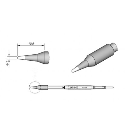JBC soldering tips C245903, welding bit C245-903 copper solder tips for JBC T245 handpiece supplier