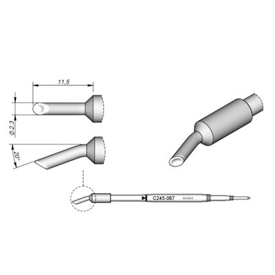 JBC soldering tips C245067, welding bit C245-067 copper solder tips for JBC T245 handpiece supplier