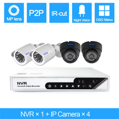 1MP Home Security Cameras , Family White Video Surveillance System RoHS