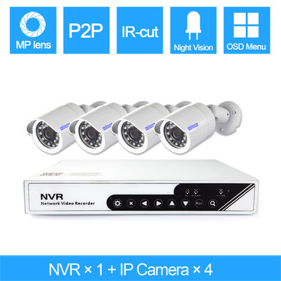 Wireless Wifi Security Camera HDMI 4CH 1.0MP 720P Waterproof