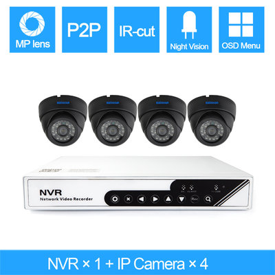 Mini Touch Panel 720P P2P NVR Kit H.264 POE Network Recorder 1TB Hard Drive