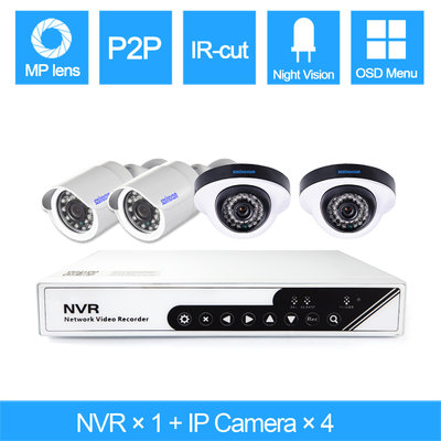 12V2A NVR Kit Real - Time H.264 HDMI Support P2P , PNP, PIP , Motion Deteceting