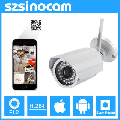 720P 1.0 Mp Home IP Cameras / Wireless HD Cameras Bullet Housing