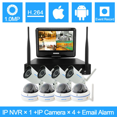 SINOCAM 8CH 720P NVR Kits 4 Bullet + 4 Dome Cameras ONVIF h.264 POE P2P CCTV System