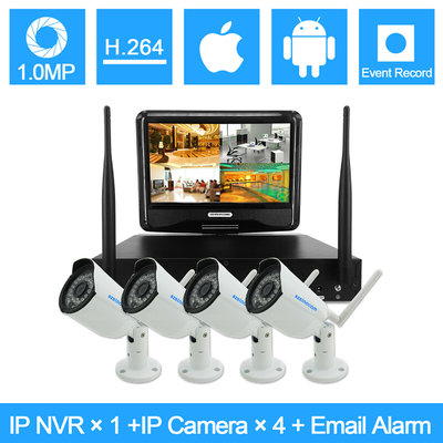 Bullet Camera Onvif H.264 NVR Kit Wireless Surveillance Camera System