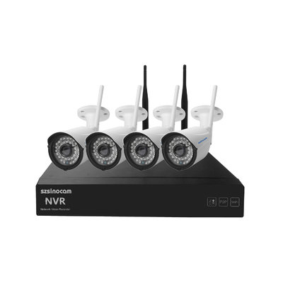 4 Channel IP Camera Kits NVR Kit Dustproof CCTV Syetem For Shop / Office