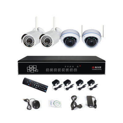 1080P 4 Channel Wireless NVR Kits Combined Packages CCTV Systems