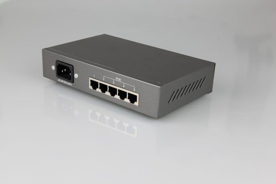 54V DC 65W 5 Port POE Ethernet Switch 10M / 100m Desktop Steel Case