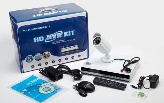 Onvif 4CH 720P 2pcs*Wired+2pcs*WIFI IP Camera System NVR Kit support 1*2TB HDD